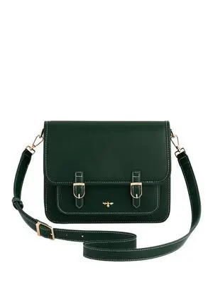 FABLE ENGLAND Classic Satchel With Bee Plaque - Green