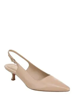 Vince Sabra Slingback Kitten Heel Pumps - Warm Almond
