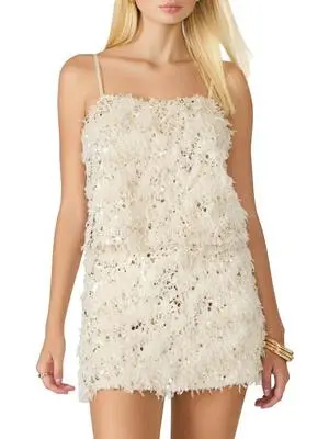 Steve Madden Sequin Feather Camisole - Ivory