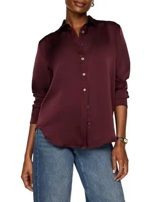 Spanx Better Than Silk Button-Down Shirt Fig Noir