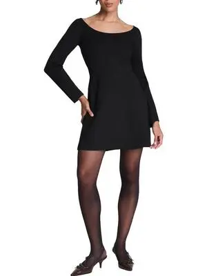 Spanx Ponte Long Sleeve Minidress - Classic Black