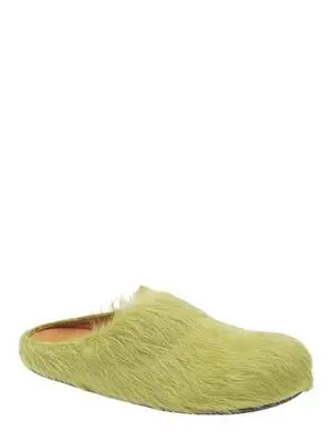 Marni Fussbett Calf Hair Clog - Green Calf Hair