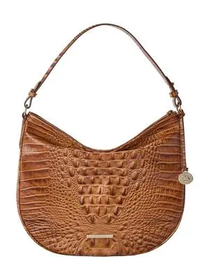 Brahmin Small Kathleen Croc Embossed Leather Shoulder Bag - Cinnamon