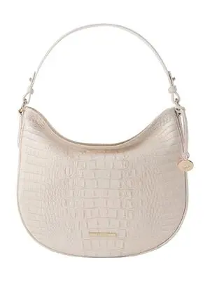Brahmin Small Kathleen Croc Embossed Leather Shoulder Bag - Ivory