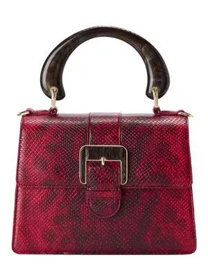 Brahmin Small Hallie Leather Top Handle Bag - Red Opal Cassatt