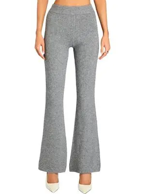 SEROYA Wool-blend Knit Flare Pants - Medium Gre