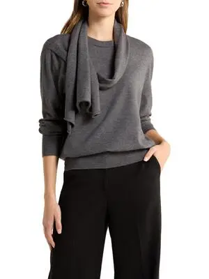 HALOGEN Crewneck Scarf Sweater