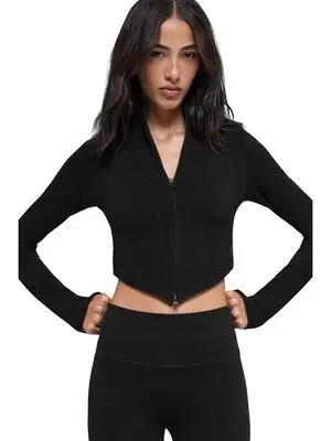 Alo Yoga Seamless Ribbed Jacket Black