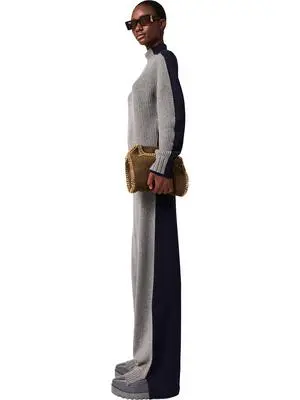 Stella McCartney Wide-leg Contrast Panel Trousers - Grey/navy
