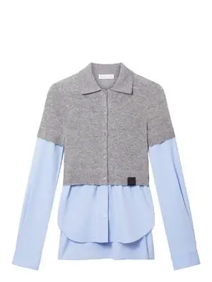 Stella McCartney Hybrid Knit Shirt Cardigan - Grey