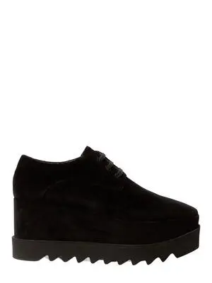 Stella McCartney Velvet Platform Lace Up Shoes - Black