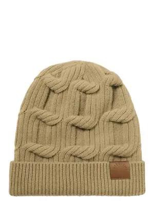 Stella McCartney Falabella Cable-knit Beanie - Camel