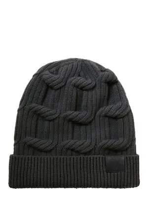 Stella McCartney Falabella Cable-knit Beanie - Dark Grey Melange