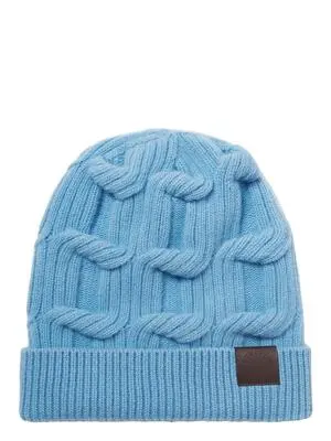 Stella McCartney Falabella Cable-knit Beanie - New Sky Blue