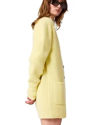 Stella McCartney Chunky Knit V-neck Cardigan - Lemon