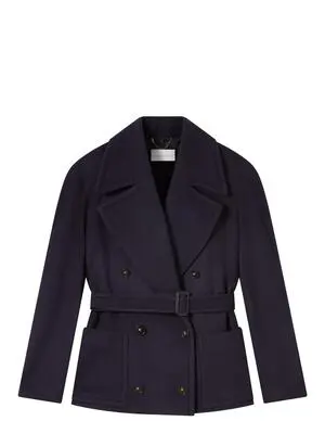Stella McCartney Tie-belt Cropped Peacoat - Ink