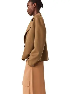 Stella McCartney Double-breasted Cropped Jacket - Toffee
