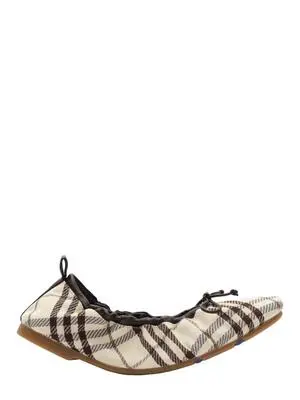 Burberry Check Ballerinas - Light Beige