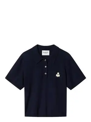 MARANT ETOILE Althea Cotton-Blend Knit Polo Midnight