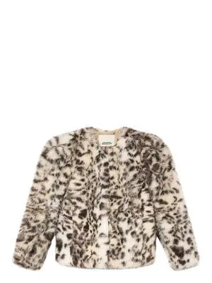 Isabel Marant Bahria Faux Fur Coat - Ecru/black