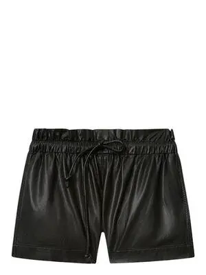 MARANT ETOILE Naline Faux Leather Shorts - Black