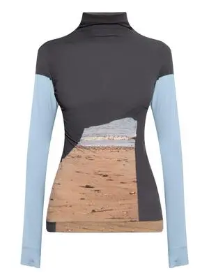 Issey Miyake Printed Turtleneck Top - Multicolour