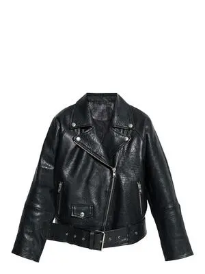 STAND STUDIO Leather Biker Jacket - Black