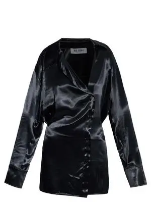 Attico Shirt-style Mini Dress - Black