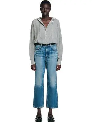 Sandro Hooded Zip Up Cardigan - Grey