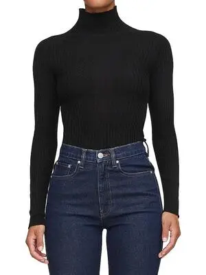 DL1961 Rib Knit Turtleneck Sweater - Black