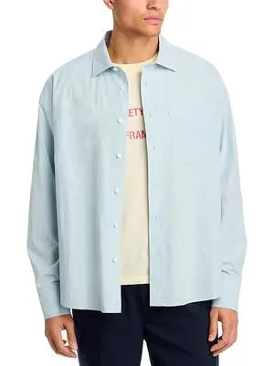 FRAME X The Society Archive Classic Button Front Shirt - Light Blue