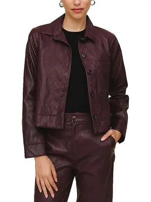 Bella Dahl Faux Leather Jacket - Crimson Ember