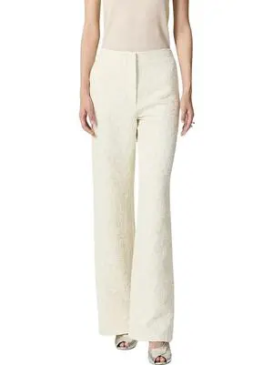 NOCTURNE Contrast Fabric Detailed Trousers - Open White