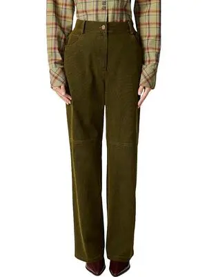 NOCTURNE Vintage Wash Corduroy Trousers - Khaki