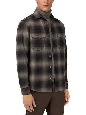 Boggi Milano Flannel Overshirt - Brown