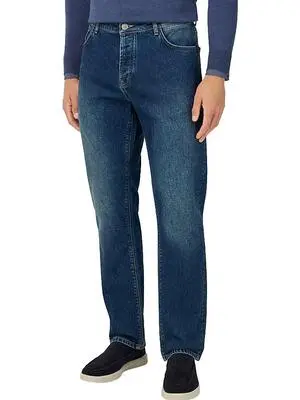 Boggi Milano Straight Fit Denim Jeans - Dark Blue