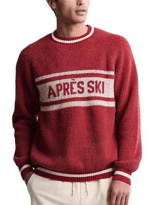 Barefoot Dreams Apres Ski Crewneck Sweatshirt - Crimson/cream