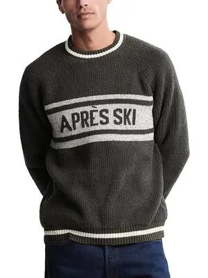 Barefoot Dreams Apres Ski Crewneck Sweatshirt - Dark Moss/cream