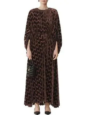 LANVIN Devore Velvet Maxi Dress - Mocha