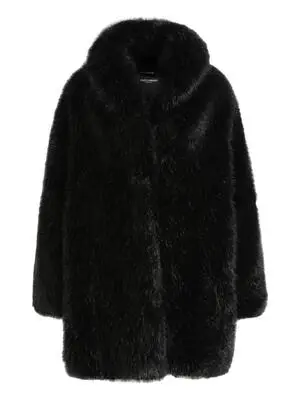 Dolce & Gabbana Fur-effect Overcoat - Black