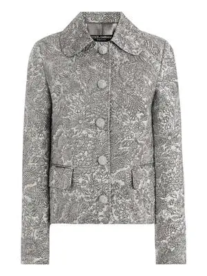 Dolce & Gabbana Floral Jacquard Single-breasted Jacket - Silver