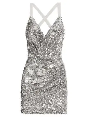 Dolce & Gabbana Sequin Mini Dress - Silver