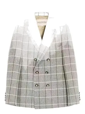 Valentino Garavani Double-breasted Check Blazer - Grey