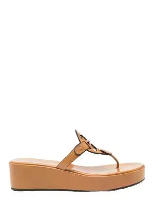 Tory Burch 25mm Miller Wedge Sandals - Brown