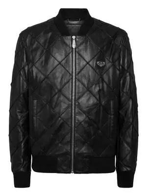 Philipp Plein Quilted Zip-up Jacket - Black