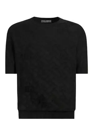 Dolce & Gabbana Short Sleeve Patterned T-shirt - Black