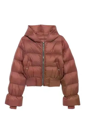 Rick Owens Hooded Puffer Jacket - Red