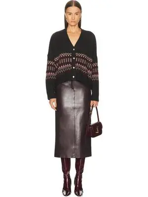 Sablyn Elliot B Boxy Cropped Fairisle Cardigan Oaktree Multi