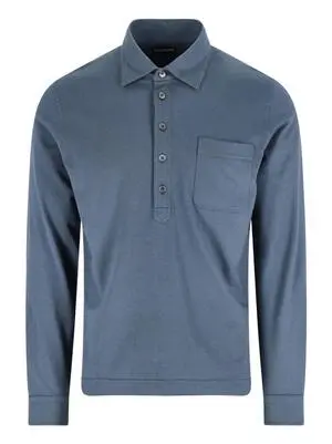 TOM FORD Silk Bled Polo - Blue