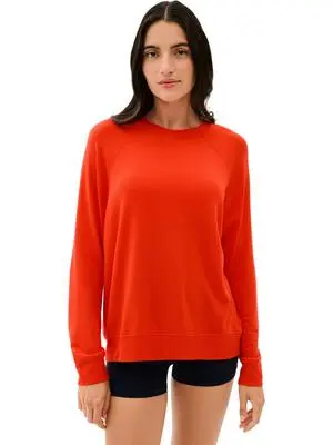 Splits59 Andie Oversized Fleece Sweatshirt - Lotus Red
